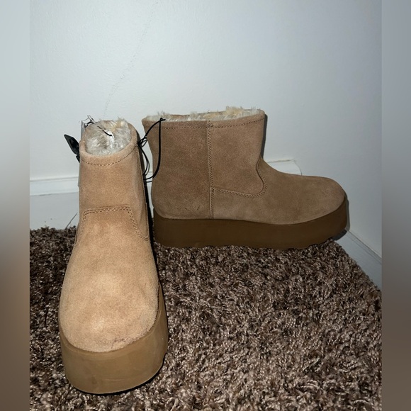 Time and Tru | Shoes | Tan Suede Womens Platform Boots | Poshmark